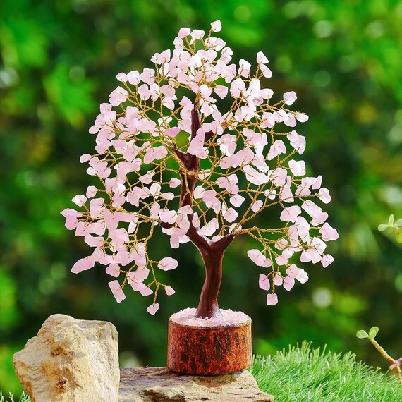 Rose Quartz Gemstone Tree Bonsai Tree Crystal Tree Chakra Tree - Etsy UK