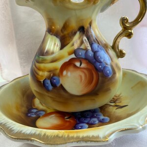 Vintage Enesco Japanese Bowl and Pitcher With Fruit Design - Etsy