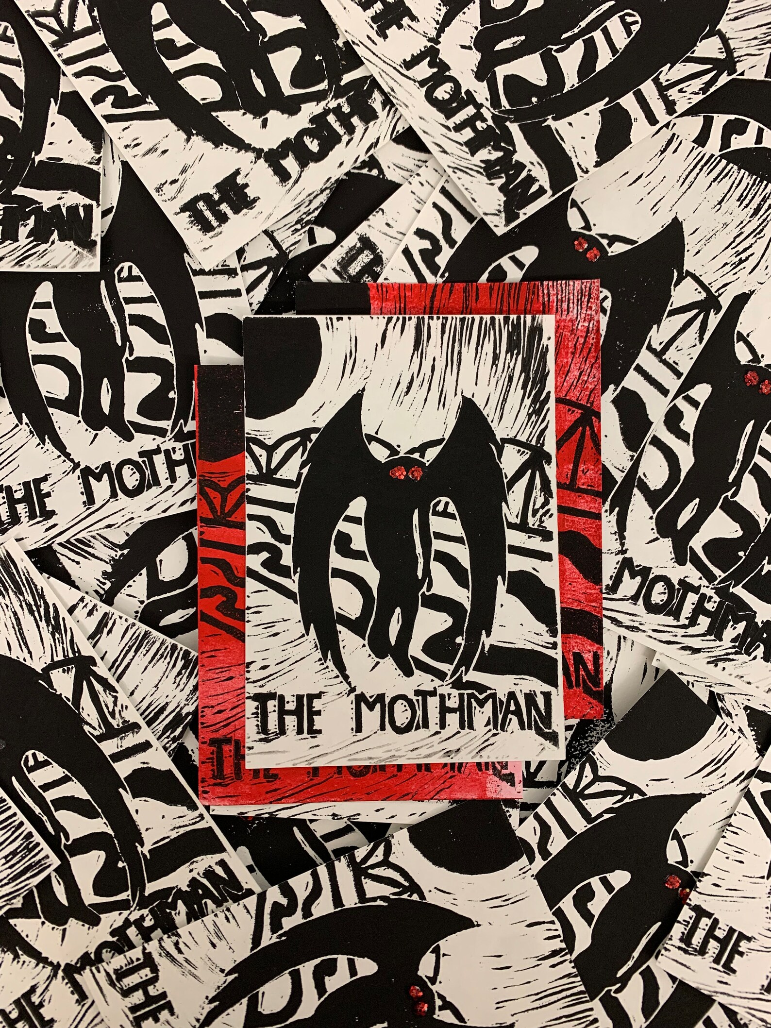 The Mothman West Virginia Cryptid Original Lino Cut Print - Etsy