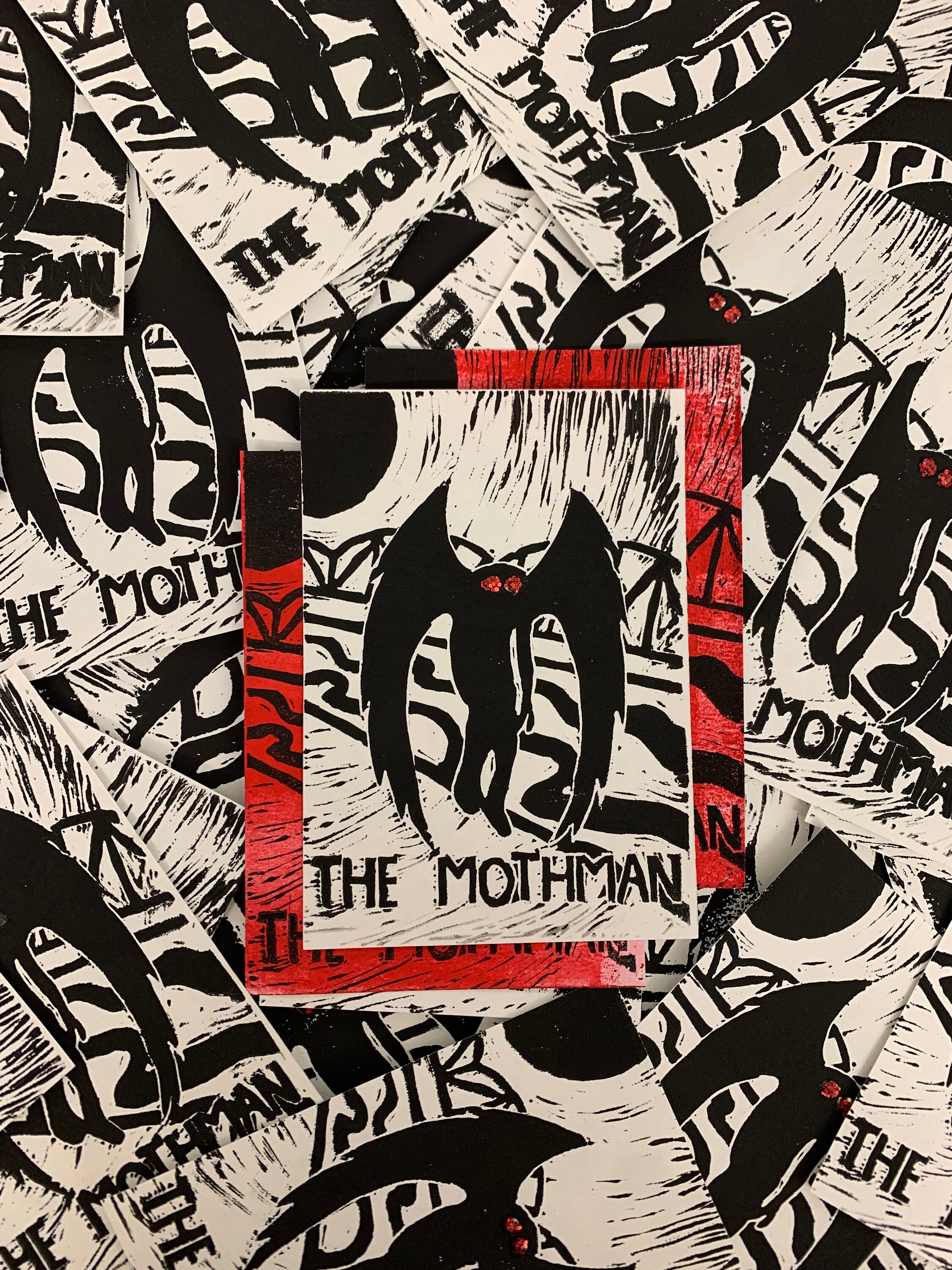 The Mothman West Virginia Cryptid Original Lino Cut Print - Etsy