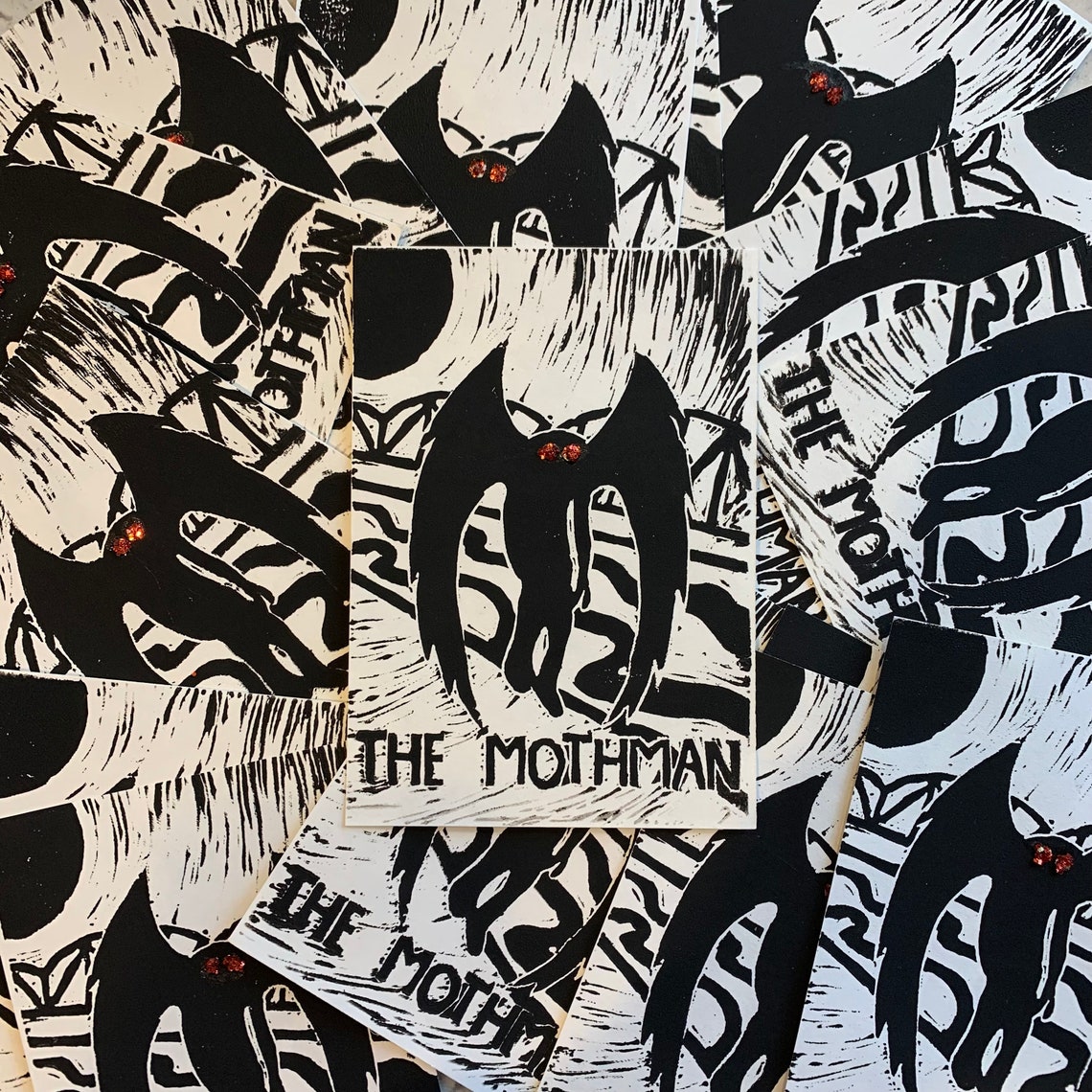 The Mothman West Virginia Cryptid Original Lino Cut Print - Etsy