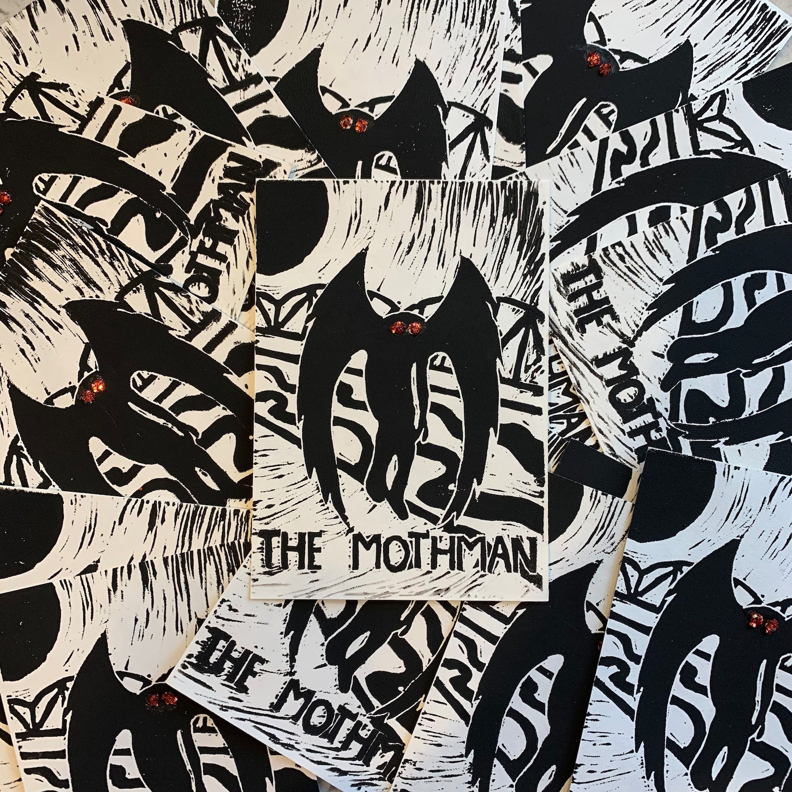 The Mothman West Virginia Cryptid Original Lino Cut Print - Etsy