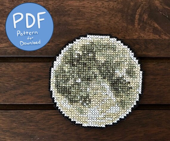 The Moon Downloadable Cross Stitch Pattern PDF - Etsy