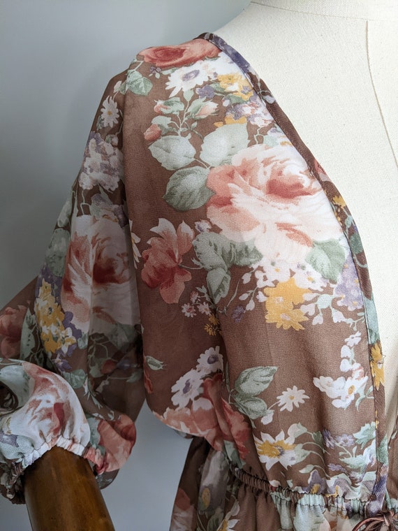 1970's floral chiffon top - Gem