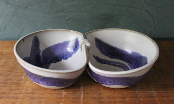 Split Bowl Pottery Signed - Etsy