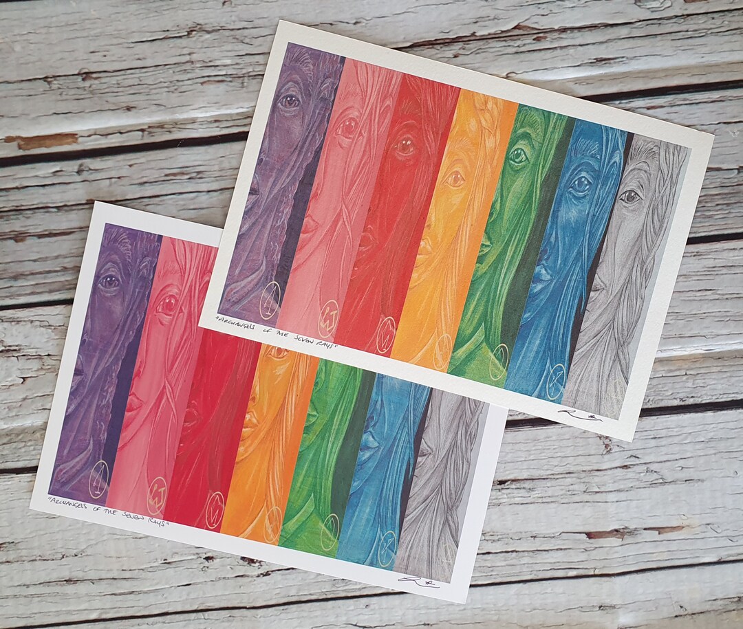 Archangels of the Seven Rays A4 Art Print, Healing From the Angels ...