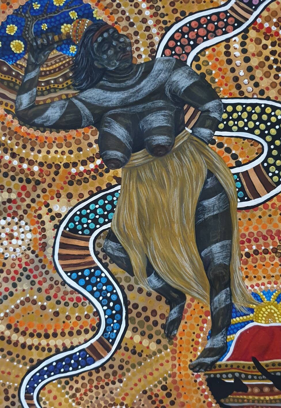Julunggul Aboriginal Goddess Art Print and Original Mixed - Etsy Australia