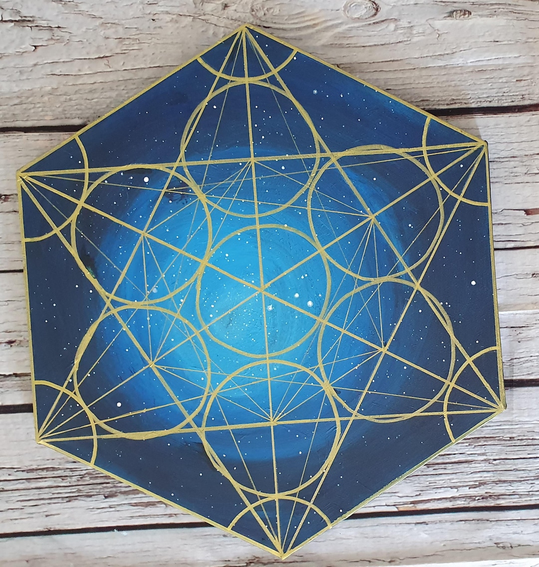 Metatron's Cube, Angelic Healing Painting Blue - Angelic Portal ...