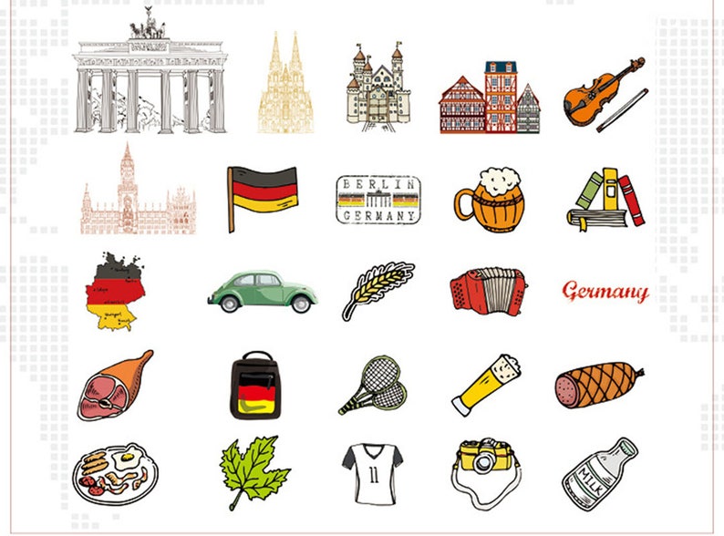 Germany Sticker Travel Stickers 50 pcs Decorative Sticker | Etsy