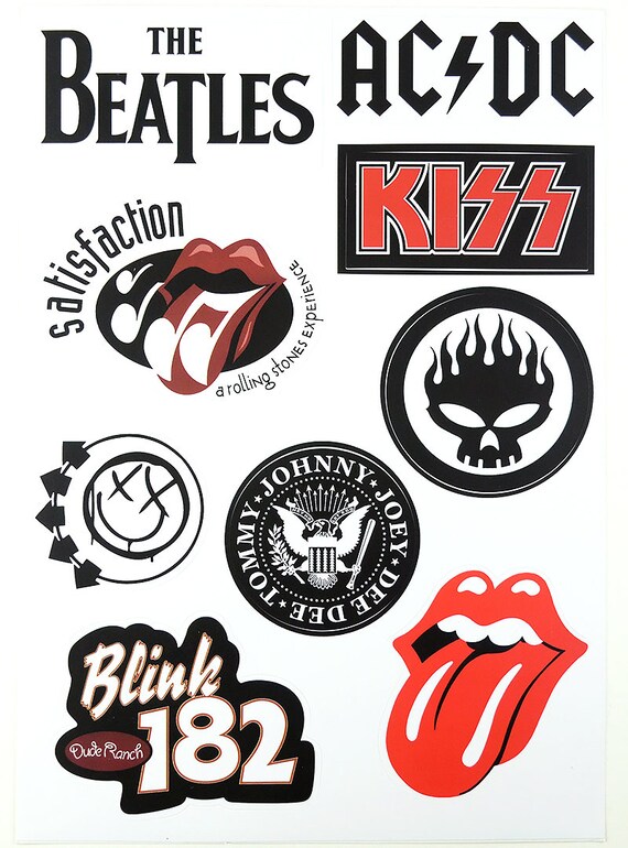 Rock Band Sticker Rock ' n ' Roll Sticker 9pcs | Etsy