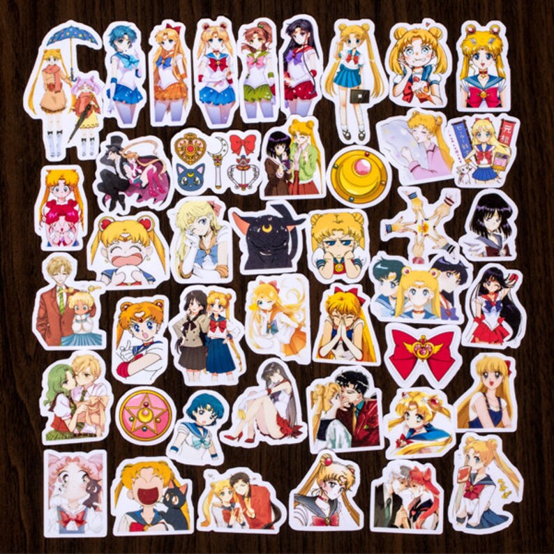 Sailor Moon Stickers Pack 40pcs Decorative Sticker Laptop Etsy