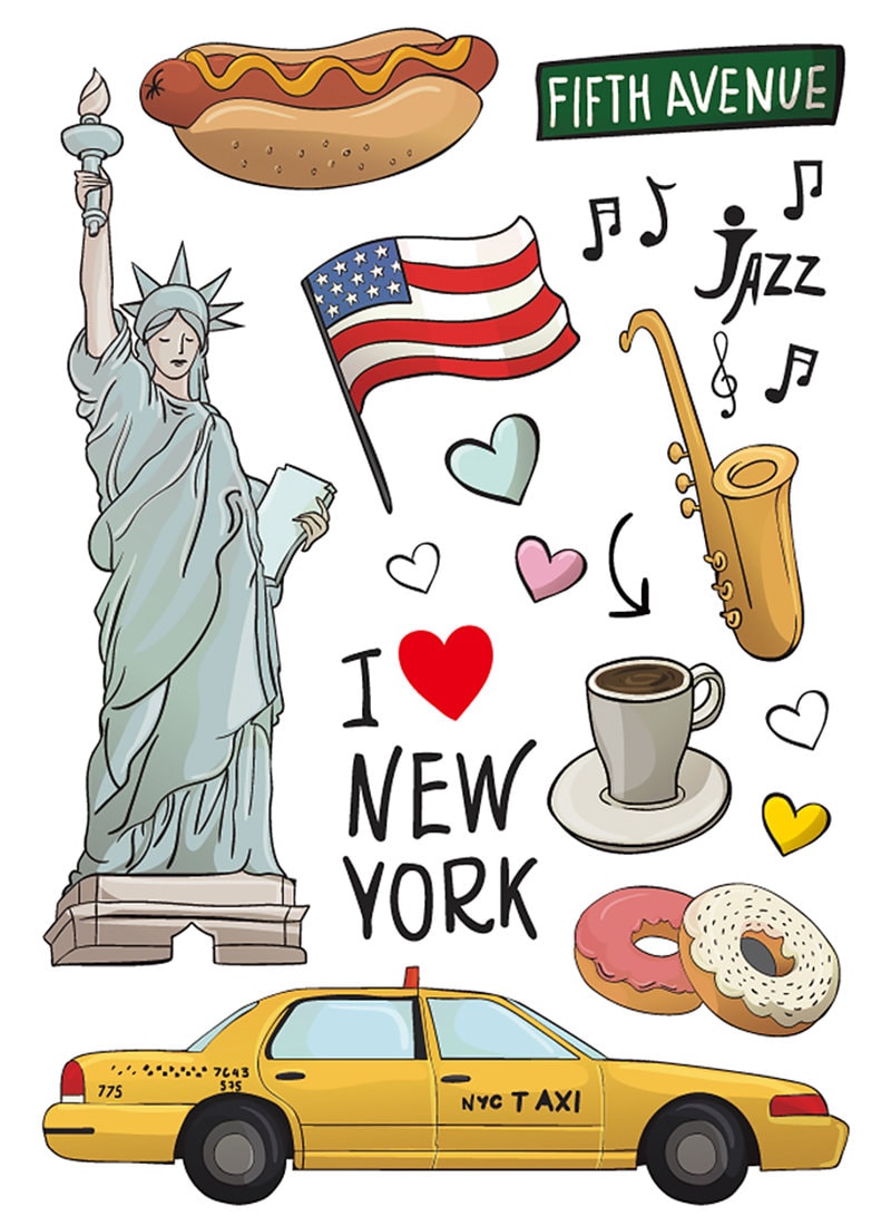 New York Travel Stickers US Travel Stickers Laptop Sticker | Etsy