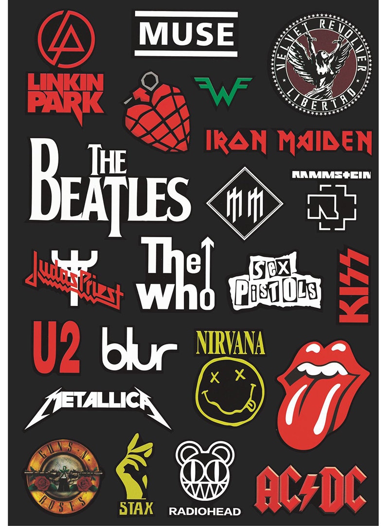 Rock Band Stickers Rock'n'Roll Sticker 22pcs Laptop | Etsy