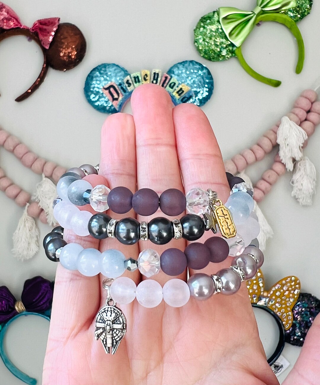 Star Wars Millennium Falcon Charm Wrap Beaded Bracelet Disney - Etsy