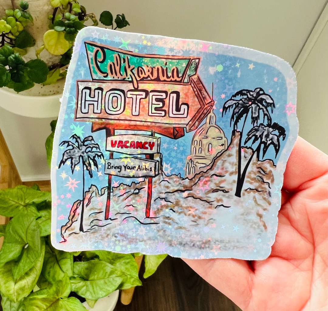 Hotel California Vacancy Bring Your Alibi Music Sticker Sticker ...