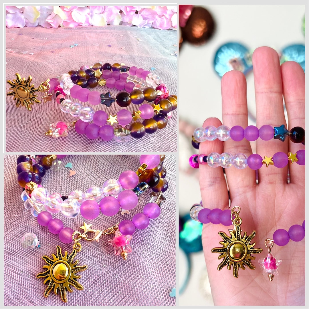 Rapunzel Charm Bracelet Beaded Disney Tangled - Etsy