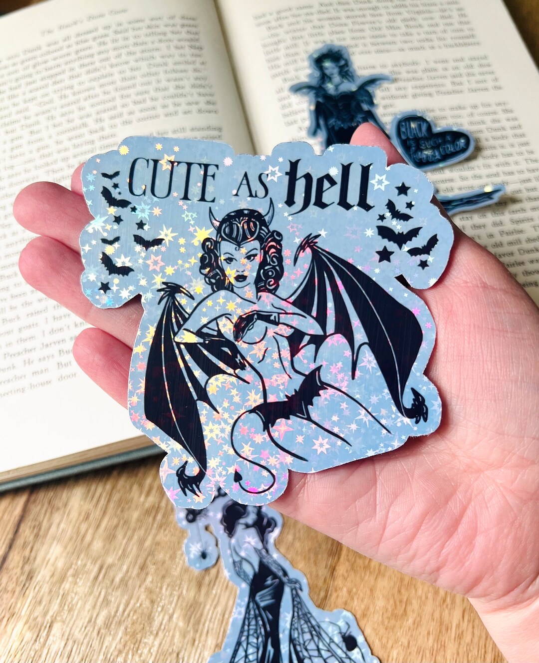 Goth Girl Dark Gothic Cute as Hell Sexy Spooky Witchy Holographic ...