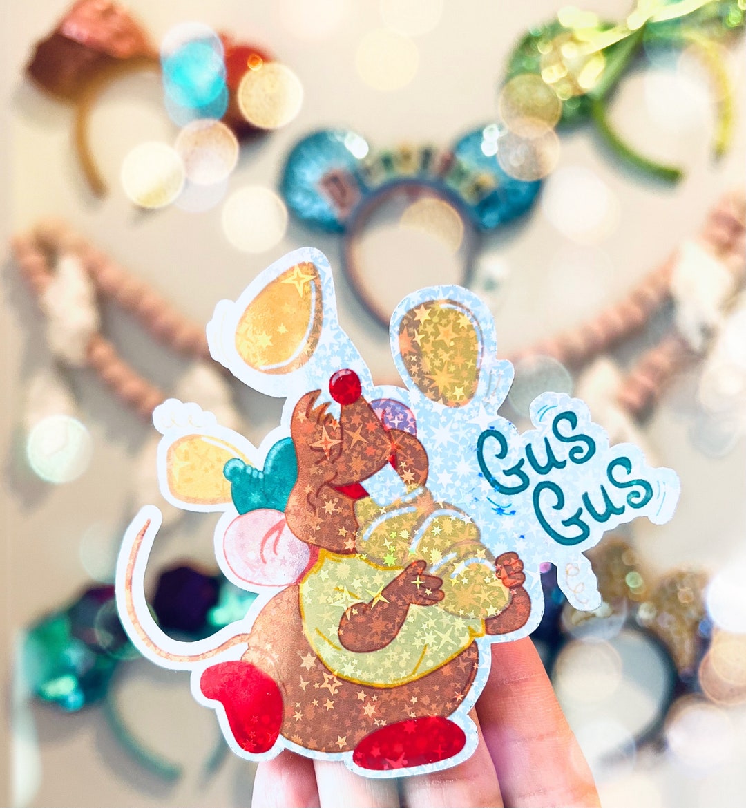 Gus Gus Mouse Cinderella Magical Holographic / Glitter Handmade Sticker ...