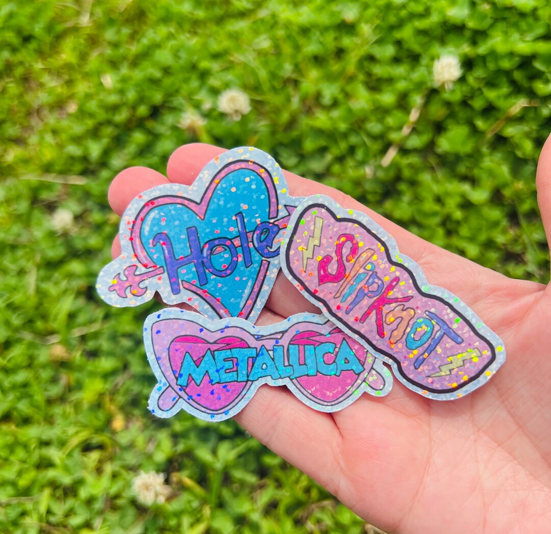 Rock Band Girly Stickers Holographic / Glitter Handmade Sticker - Etsy