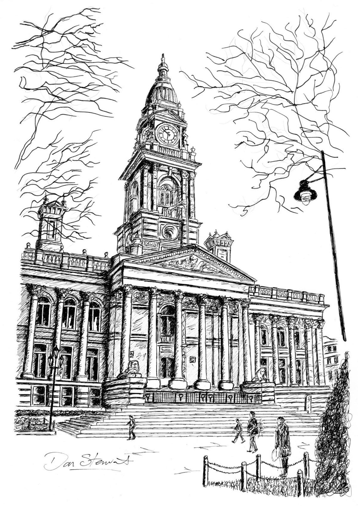 Limited Edition Signed Art Print of Bolton Town Hall - Etsy UK