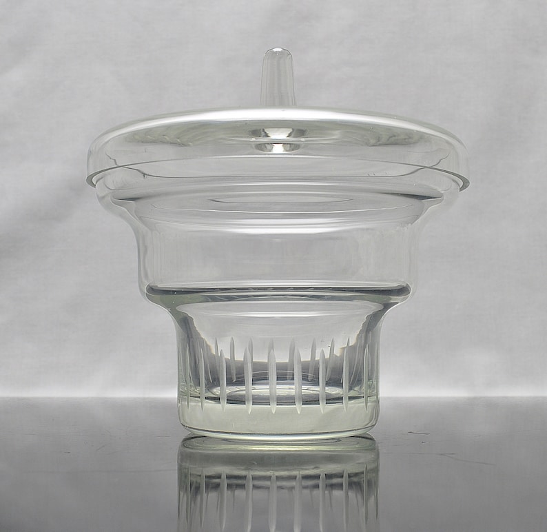 Art Deco Heavy Glass Stepped Form Lidded Pot - Etsy
