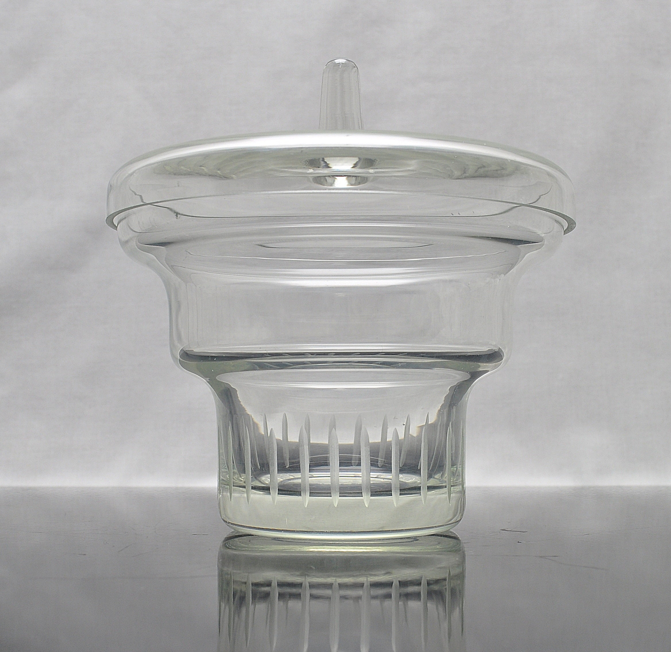 Art Deco Heavy Glass Stepped Form Lidded Pot - Etsy