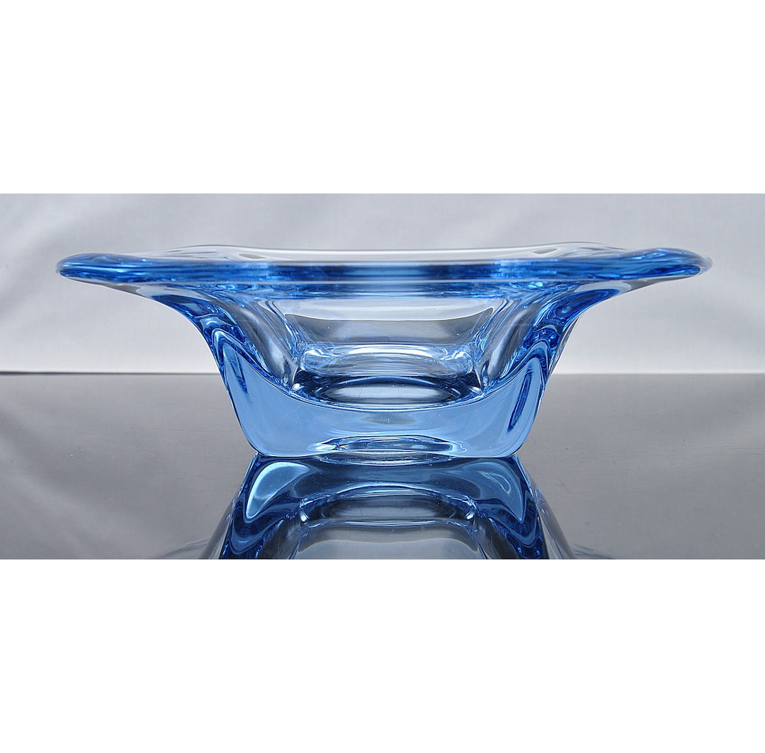 Art Deco Kosta Sapphire Blue Square Bowl by Elis Bergh - Signed B1901 ...