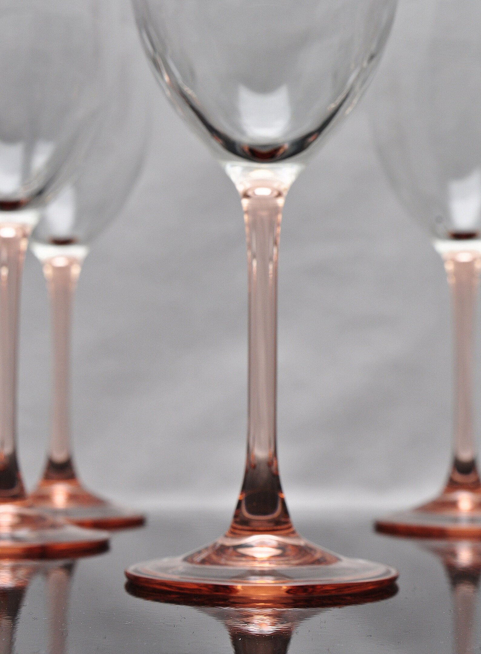 Vintage Luminarc/cristal D'arques Claret Wine Rose Stem Glasses– Set of ...