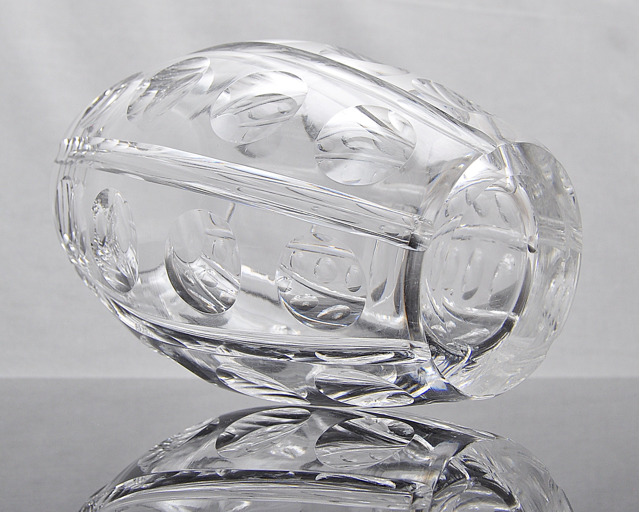 Stuart Crystal Sphere Cut Barrel Vase C1950s Rare | Etsy