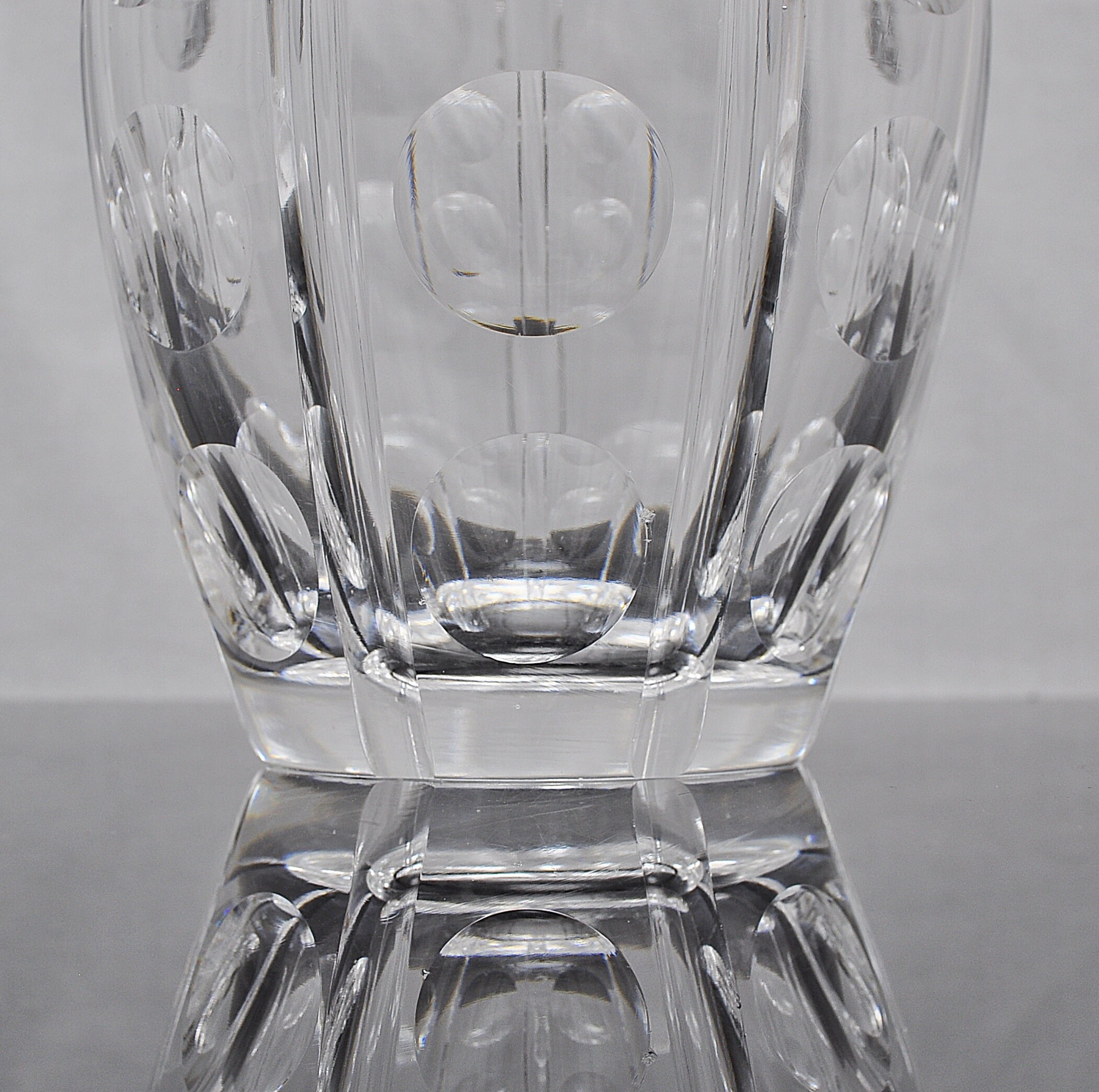 Stuart Crystal Sphere Cut Barrel Vase C1950s Rare | Etsy