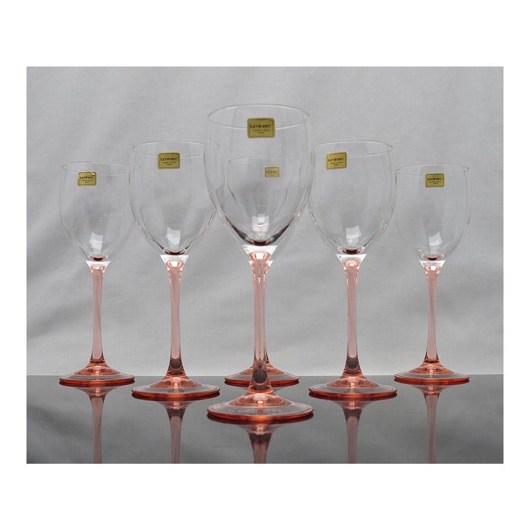 Vintage Luminarc Claret Wine Rose Stem Glasses– Set of 6 - Etsy