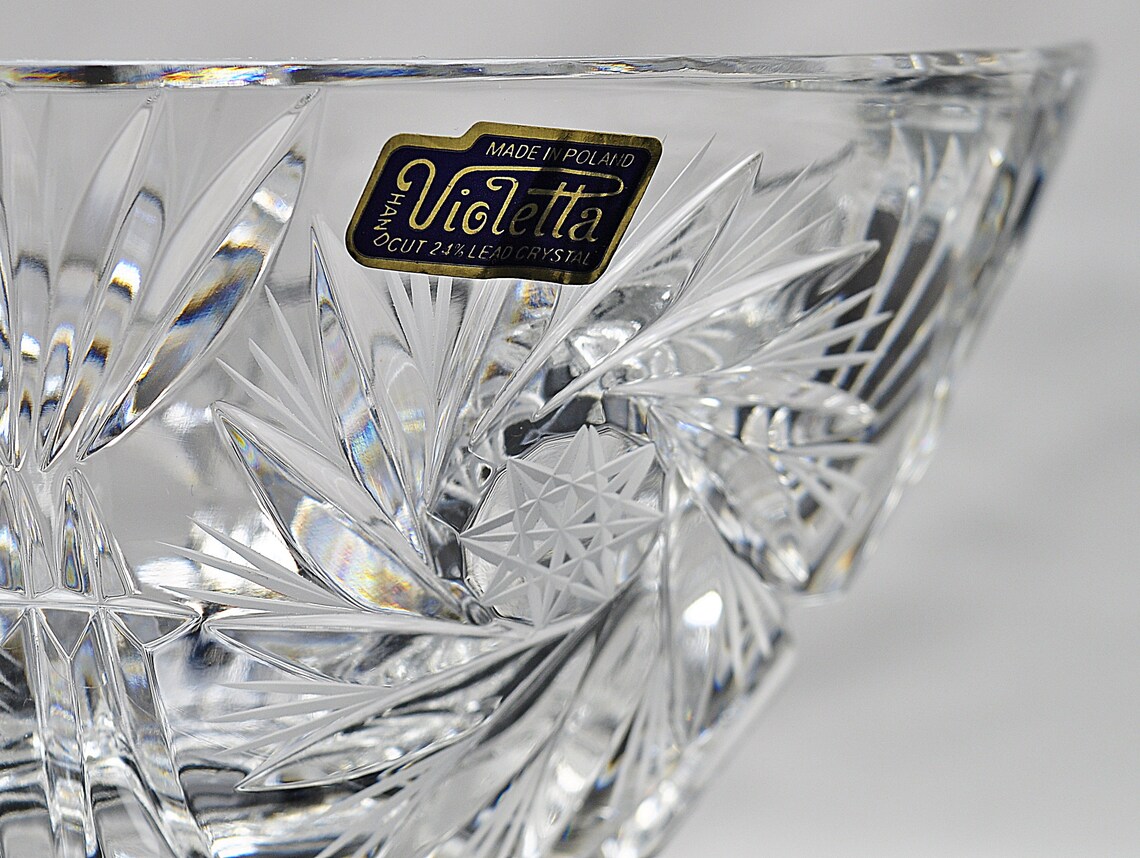Violetta Crystal Hand-cut Inverted V Rim Bowl Vintage | Etsy UK