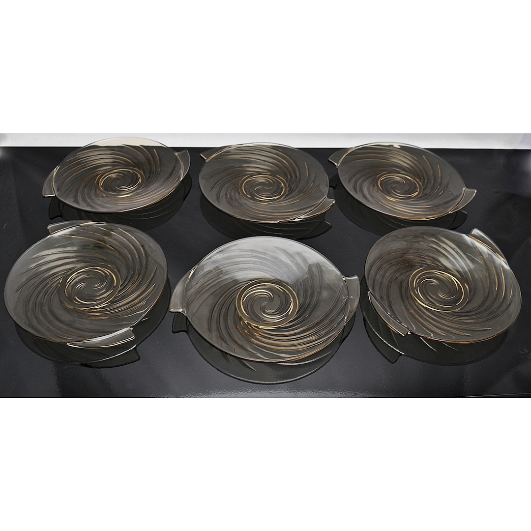 Art Deco Walther & Sohne Victoria Glass Plates – Set of Six - Etsy UK