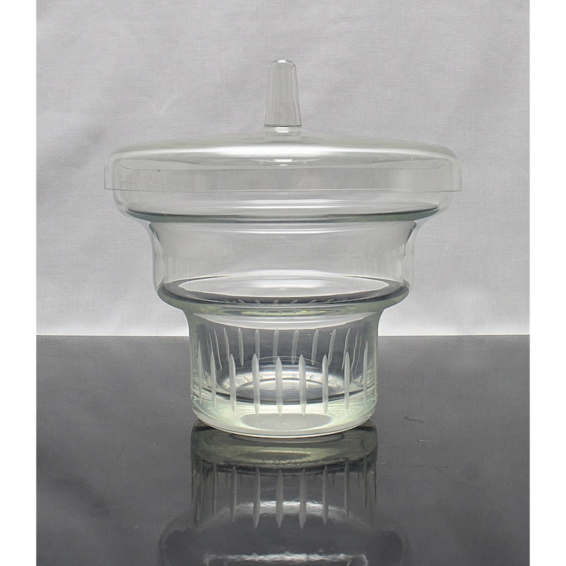 Art Deco Heavy Glass Stepped Form Lidded Pot - Etsy