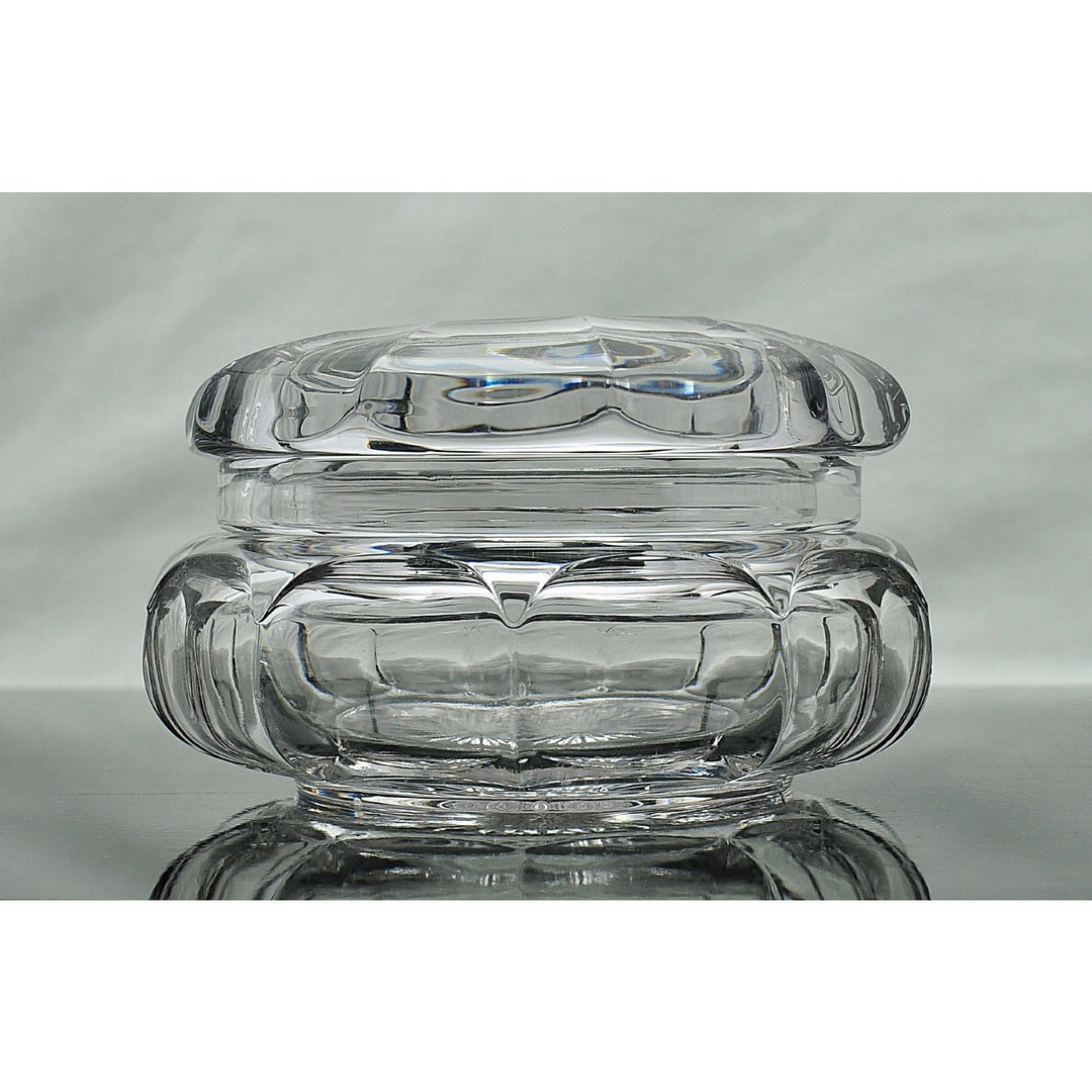 Antique Heisey Glass Powder Jar/vanity Dish With Glass Lid - Etsy