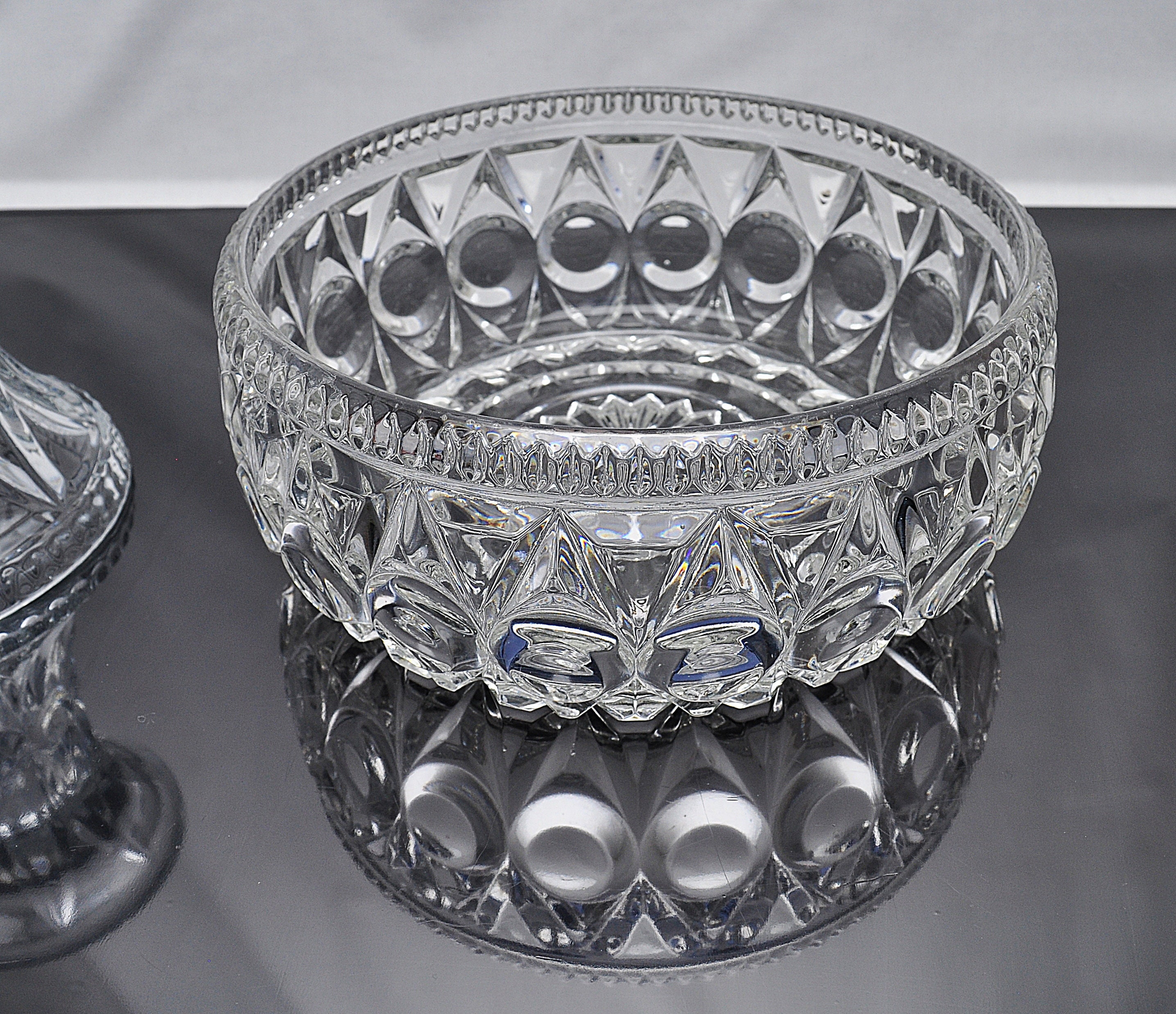 Art Deco Bagley Glass Empress Bowl & Glass Plinth Rare - Etsy