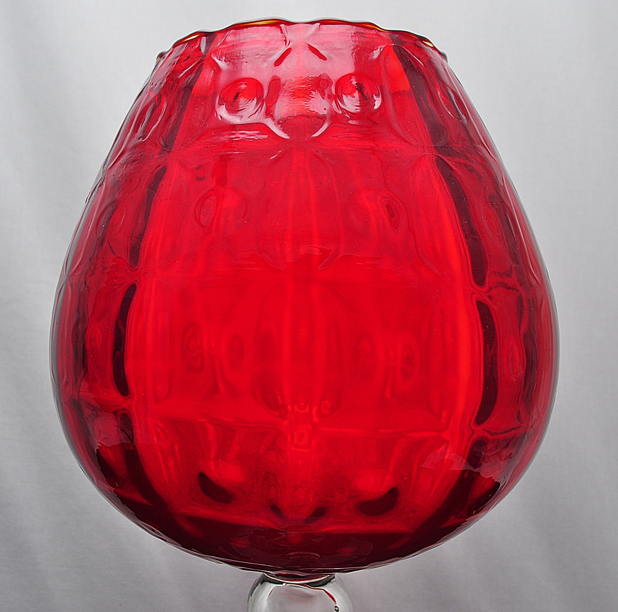 XL Empoli Optic Red Balloon Bubble Stemmed Vase - Etsy UK