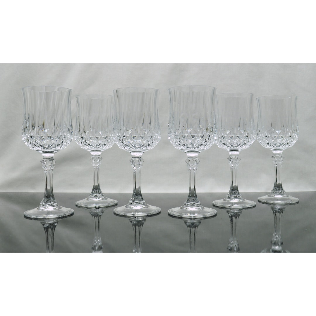 Vintage Cristal D Arques Longchamp Wine Glasses - Set of 6 - Etsy