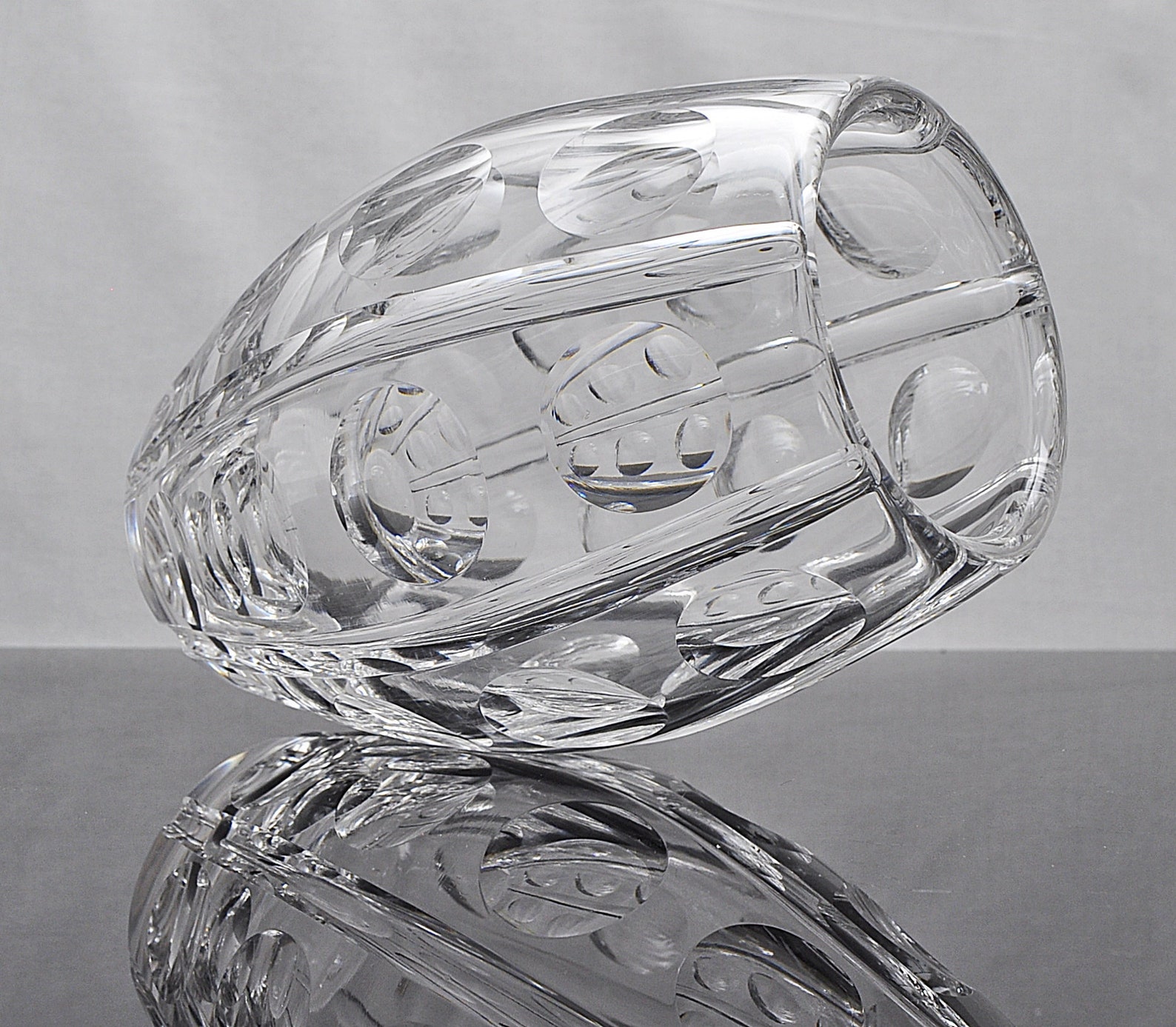 Stuart Crystal Sphere Cut Barrel Vase C1950s - Rare - Etsy UK
