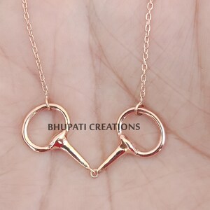 Horse Bit Necklace, Plain 14k Rose Gold Horse Bit Necklace, Designer ...