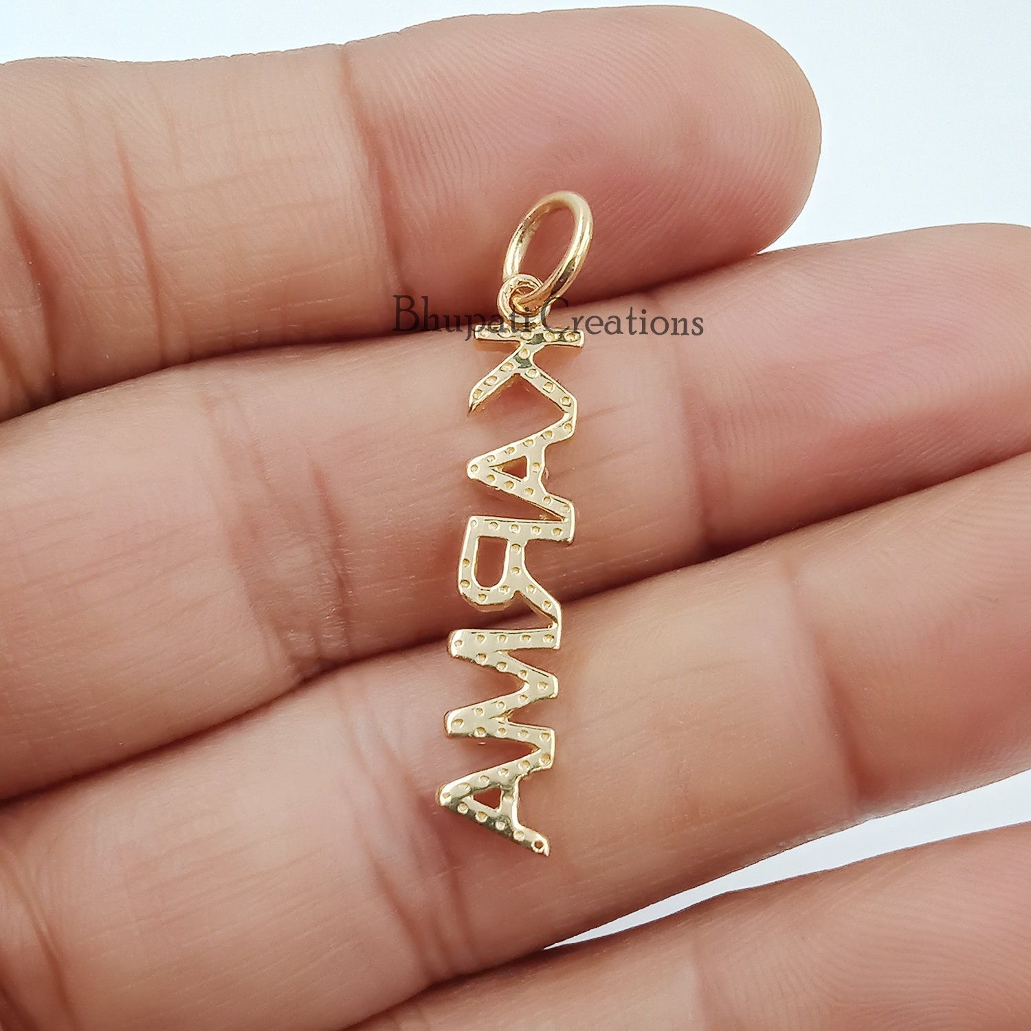 Gold Plated Sterling Silver Karma Pendant, Single Cut Diamond - Etsy