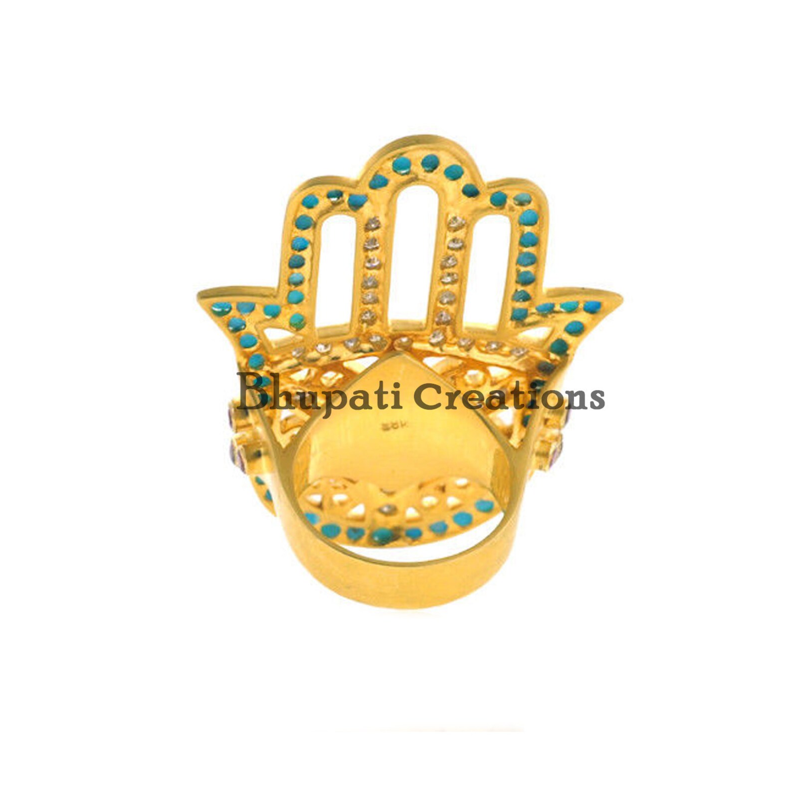 Turquoise Gemstone Hamsa Ring Gemstone Hamsa Rings Gemstone | Etsy