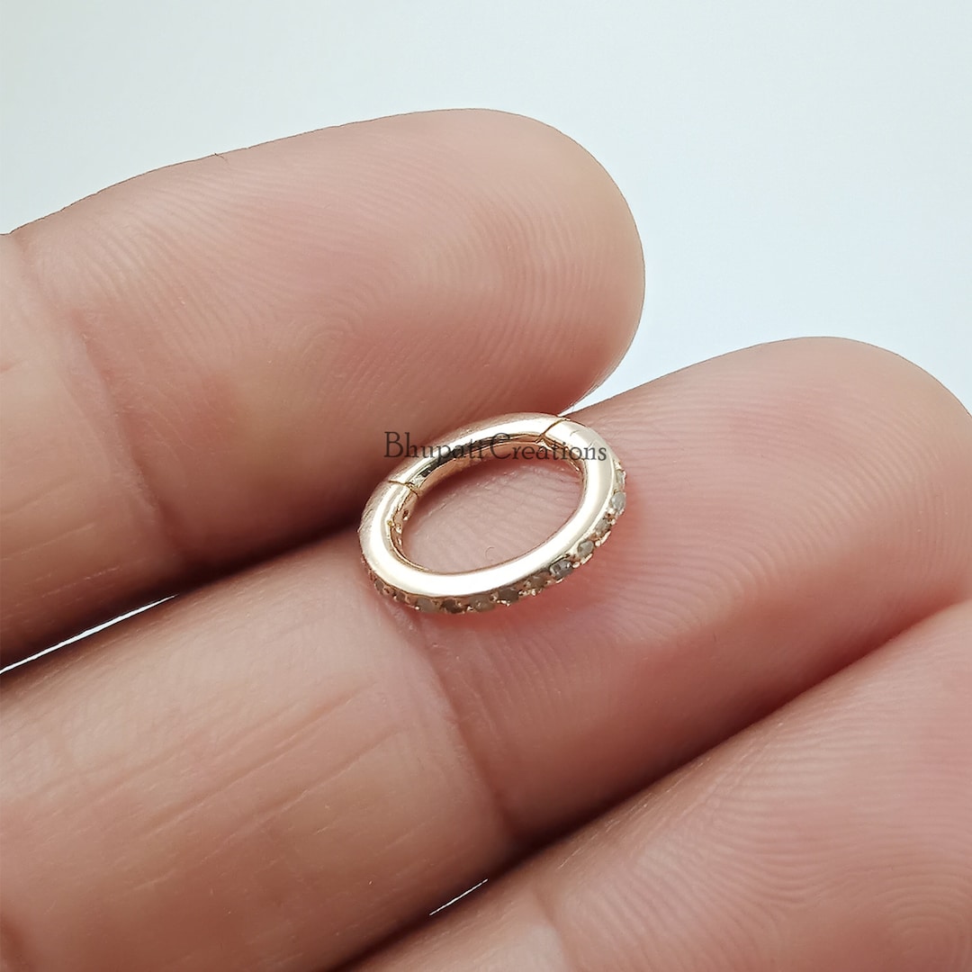 14K Yellow Gold Enhancer Lock Baby Oval Enhancer Lock Diamond Lock ...