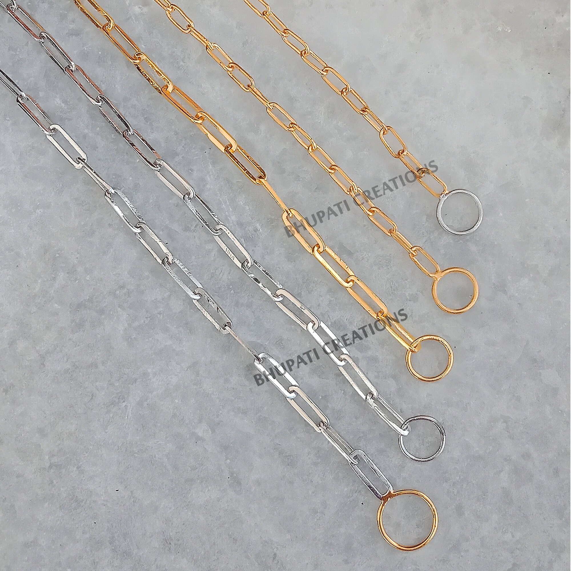 14k Yellow Gold Plated Link Chain Necklace Flat Drawn Gold - Etsy