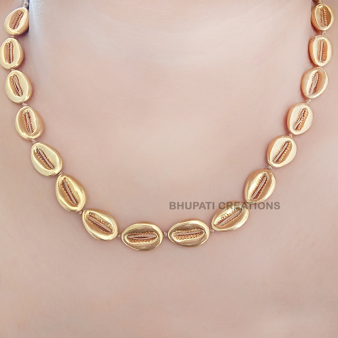 14k Yellow Gold Plated Cowrie Shell Necklace Cowrie Shell - Etsy