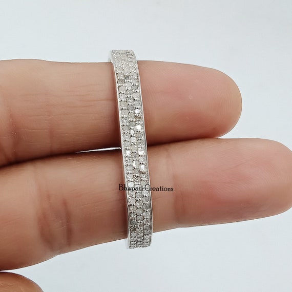 925 Sterling Silver Two Finger Ring Single Cut Diamond Ring - Etsy