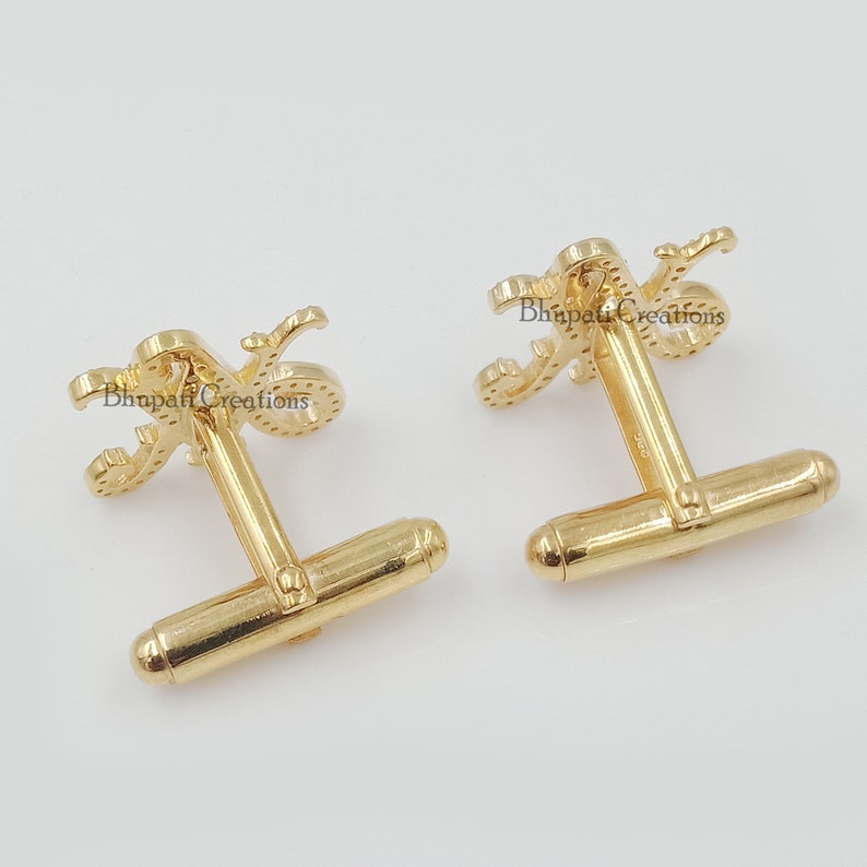 Handmade Diamond Initial Cuff Links, Gray 925 Silver Monogrammed ...
