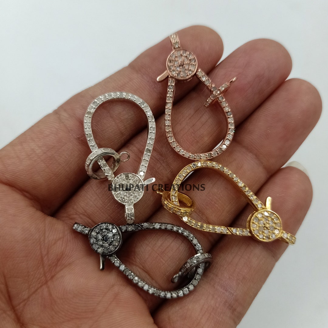 925 Sterling Silver Lobster Lock, Silver Diamond Lobster Lock, Link ...