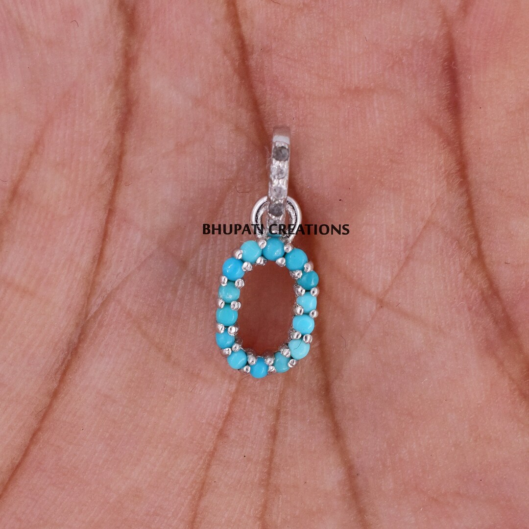 Turquoise Letter Charms, Pave Diamond Letter Charms, 925 Silver Custom ...