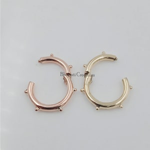 14k Solid Gold Round Push Lock, Plain Round Connector Lock, Charms ...